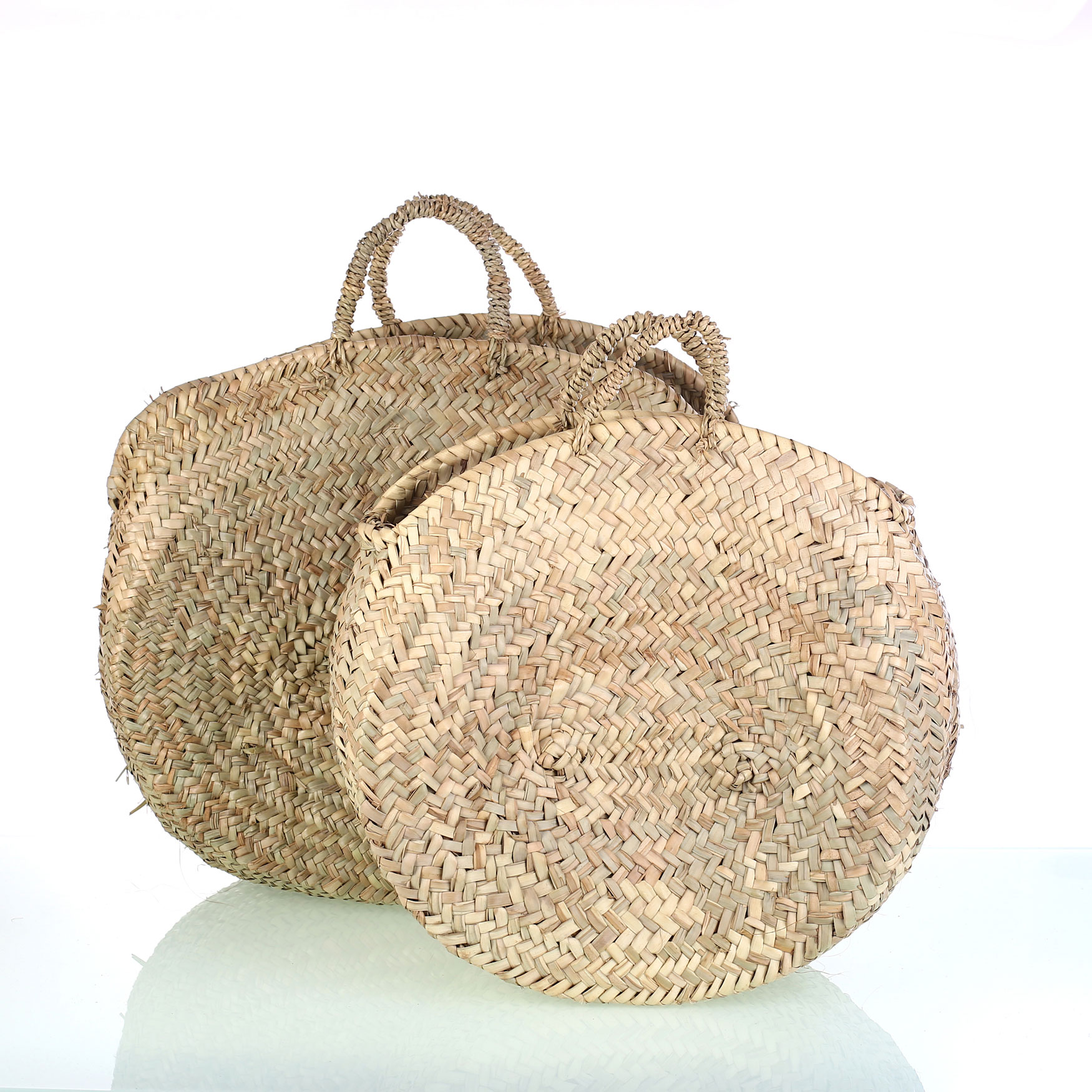 Set slaměné košíky Kbas s uchy 2 ks KB087255