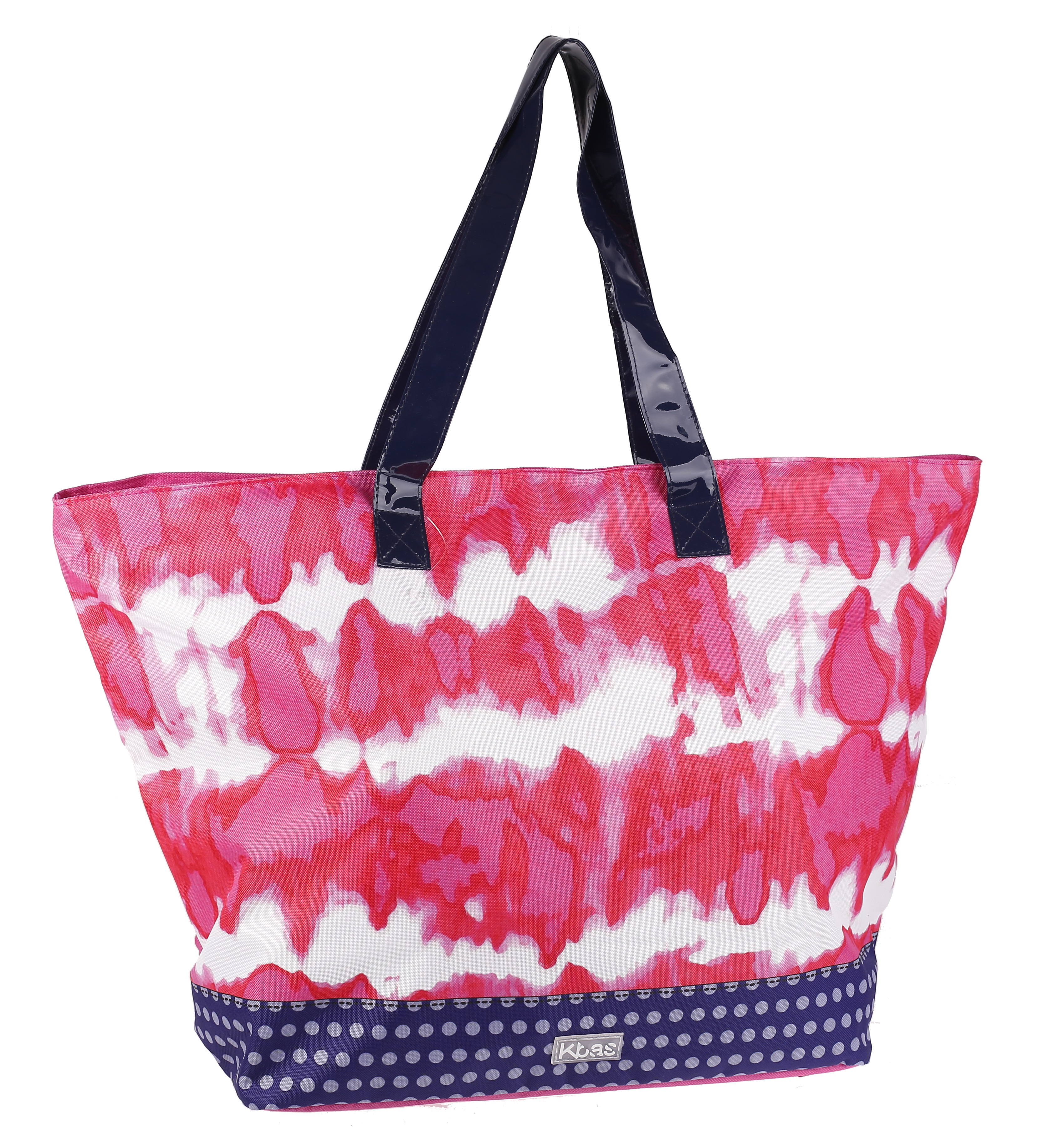 Kbas plážová taška nylonová so vzorom ružová 184507FX