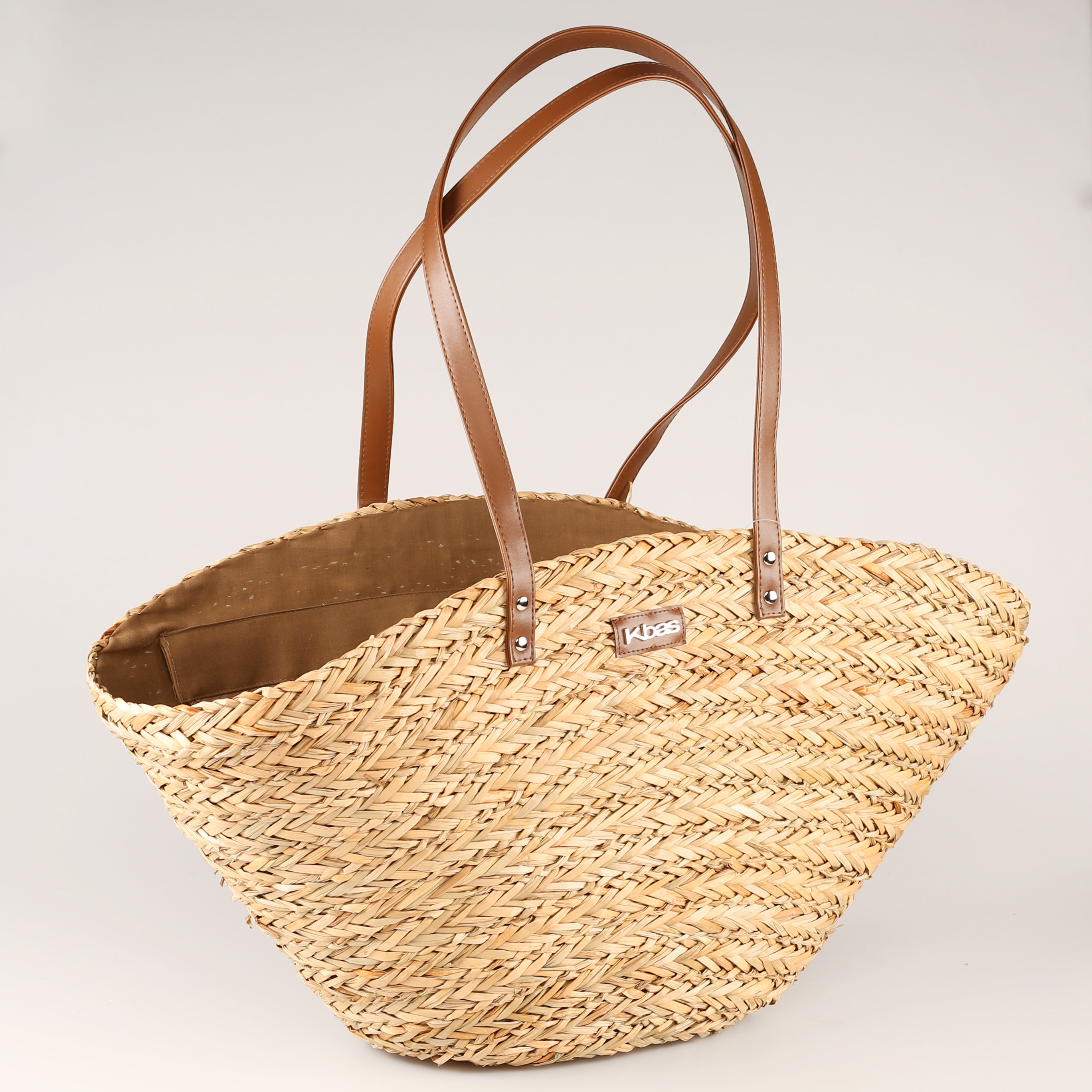 Velký slaměný košík Kbas přírodní