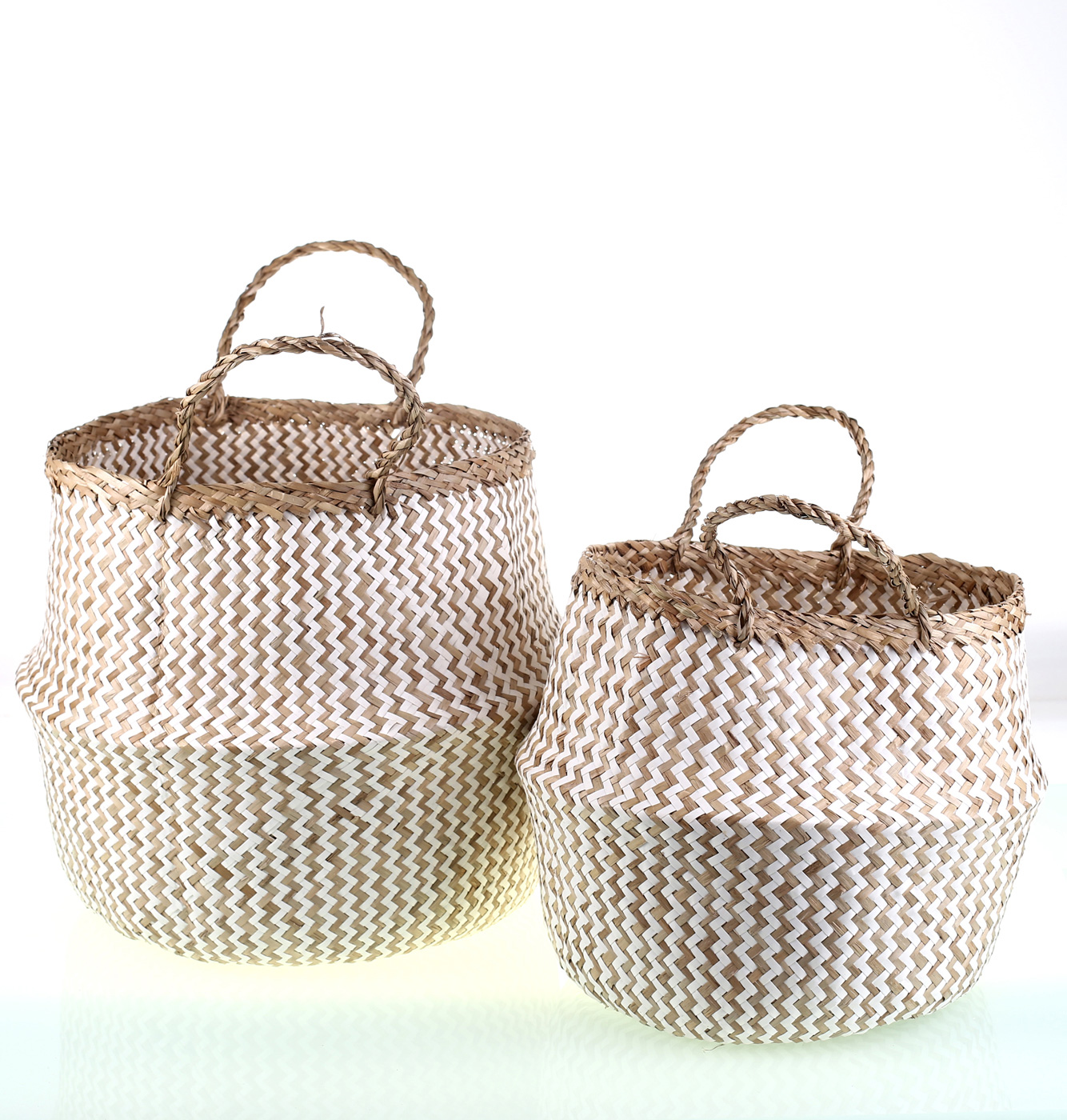 Sada košíků z mořské trávy Kbas přírodní